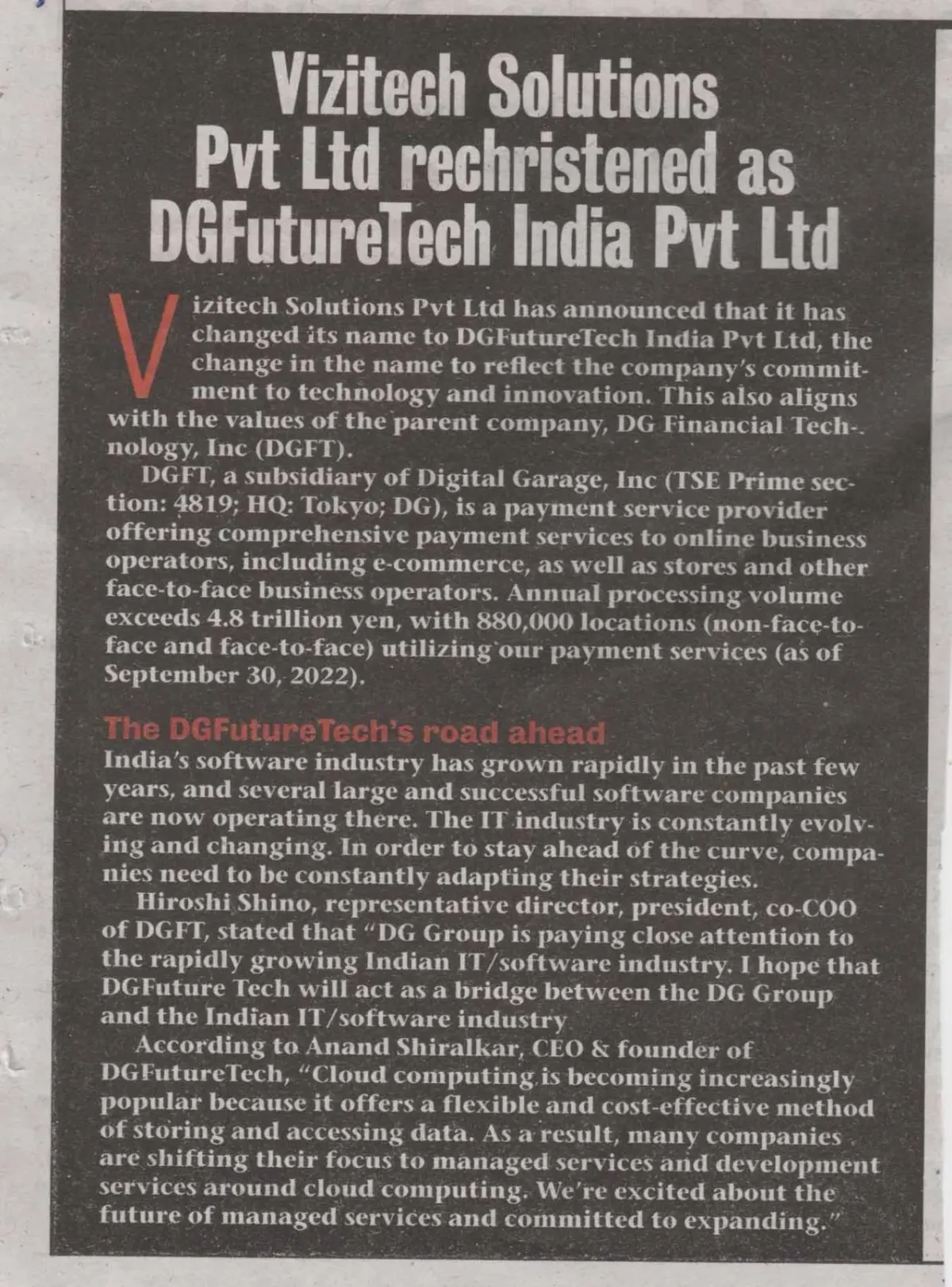 Your Digital Transformation Partner - DG FutureTech India Private Limited